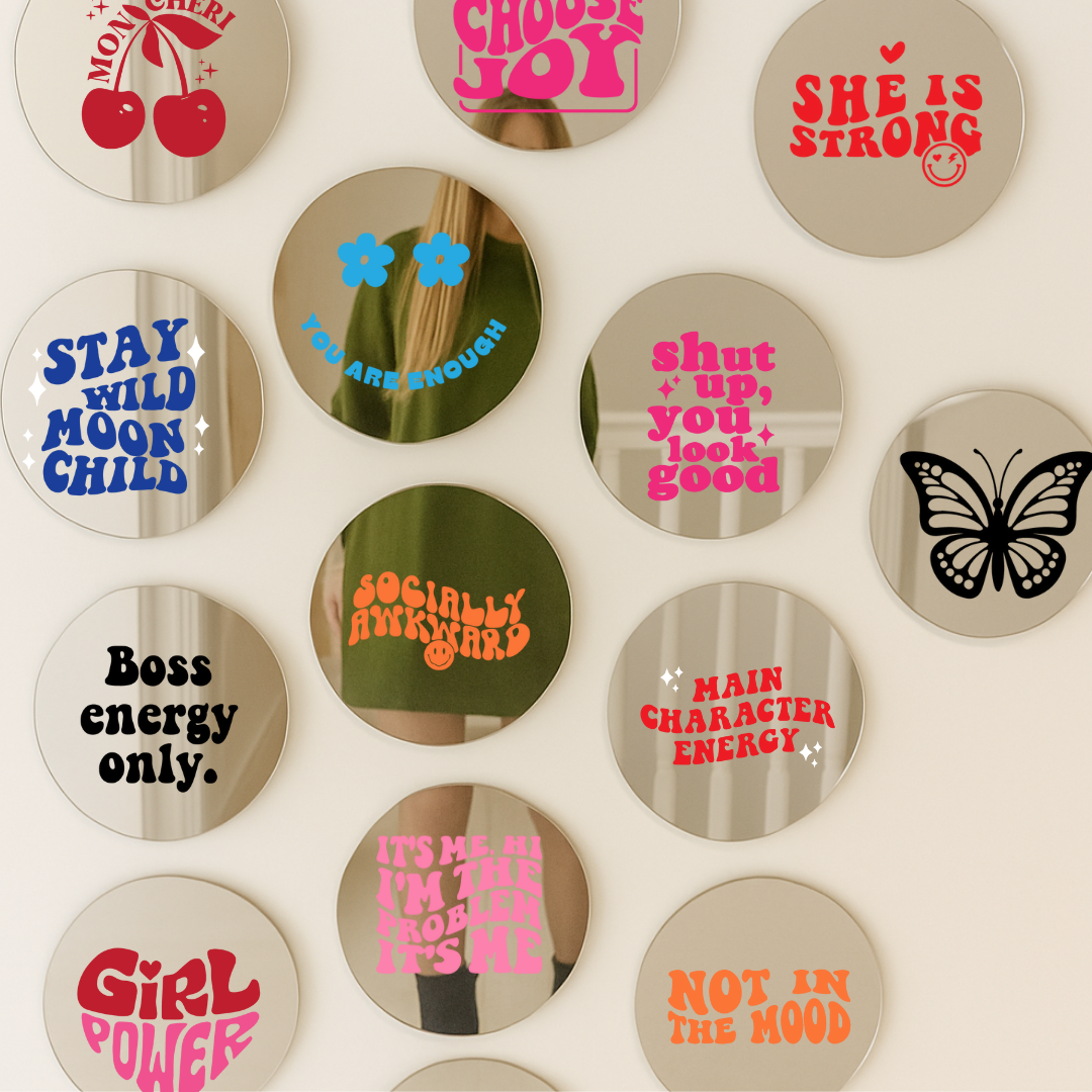 Affirmation Mirrors Circle – Colourcharades